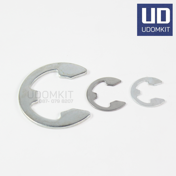 แหวนตัวอี แหวนเกือนม้า แหวนล็อคตัวอี E-Ring แหวนตัวE 1.2 มม. - 19 มม. (5 ตัว/แพ็ค)/ Udomkit ...