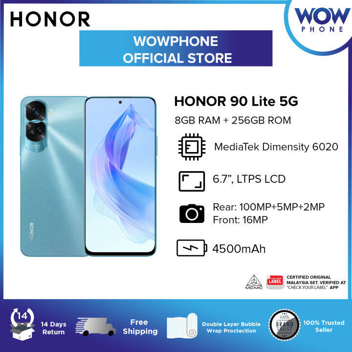 [READY STOCK] HONOR 90 Lite 5G [8GB RAM | 256GB ROM], 1 Year Warranty by Honor Malaysia | Lazada