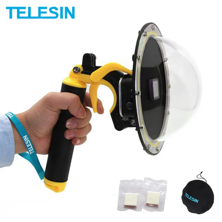 TELESIN 6 Dome Port For GoPro Hero 8 With Floating Bobber and Trigger ...