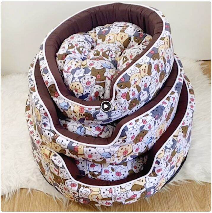 Mahjeb ที่นอนแมว ที่นอนสุนัขแบบฟองน้ำวงกลม #2 น้ำหนักไม่เกิน 5 กก. ...