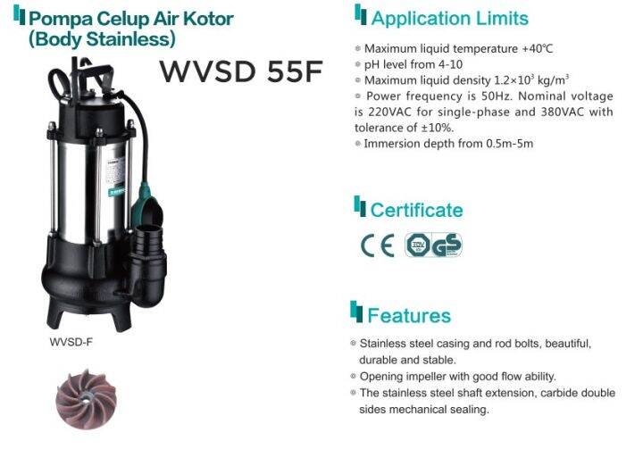 SHIMGE WVSD 55F pompa celup air kotor 2 inch | Lazada Indonesia