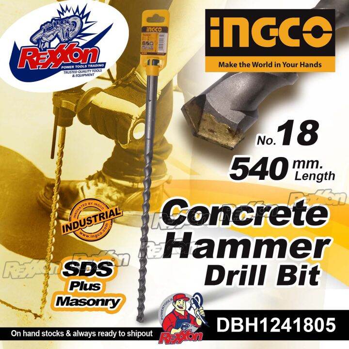 INGCO SDS Plus 18x540mm Concrete Masonry Drill Bit DBH1241805 Rexxon ...