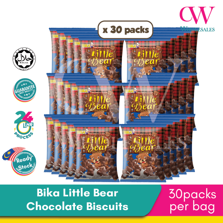 Bika Little Bear Chocolate Biscuits 30 packs per bag / 40 packs per bag ...
