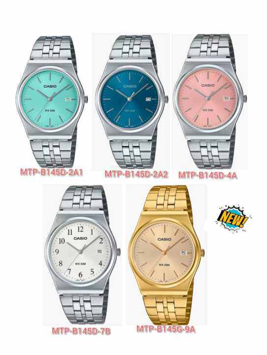 Casio General MTP-B145D / MTP-B145G Silver Stainless Steel Band Men ...