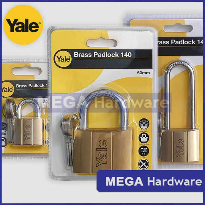 Yale V140 Outdoor Brass Padlock Heavy Duty 30mm 40mm 50mm 60mm 70mm ...