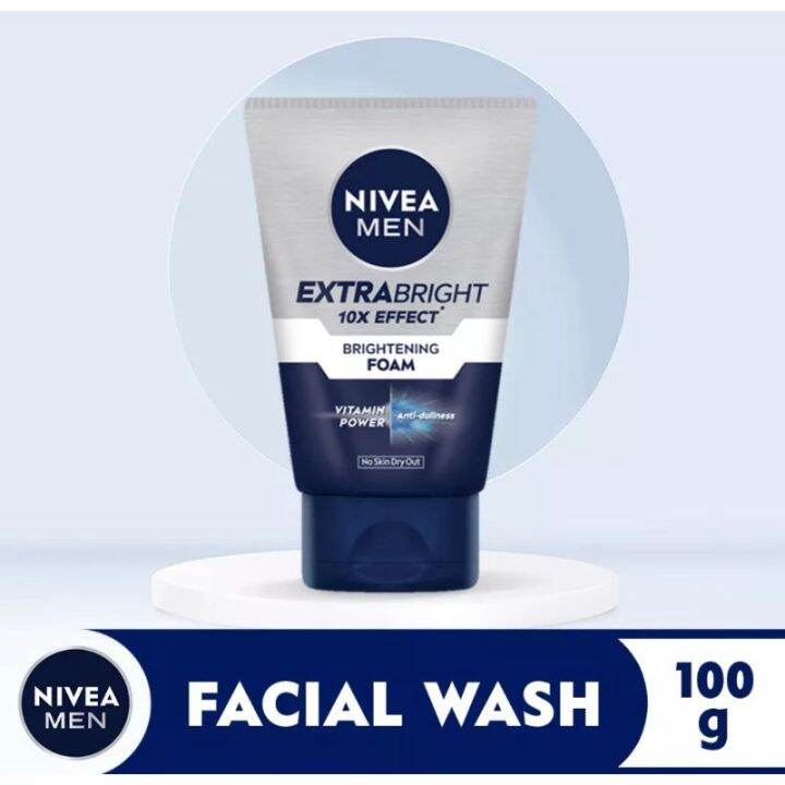 Nivea Men 100g Extra Bright 10x Effect Anti Dark Spots Foam Facial Wash ...