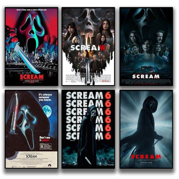 Scream Movie Poster - Aesthetic ภาพวาดผ้าใบ Wall Art Mural - Cinema ...
