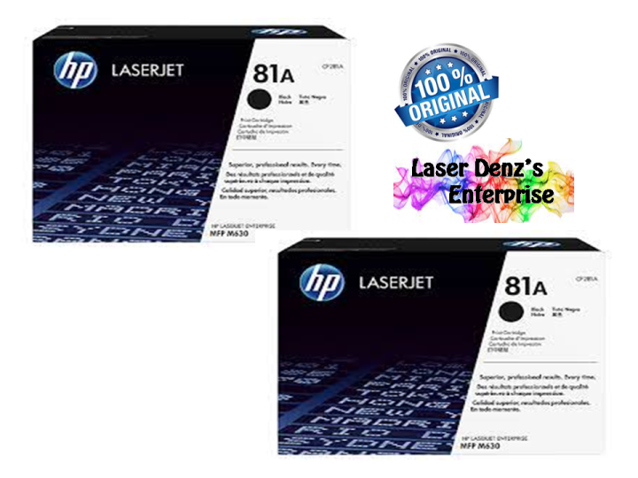 HP 81A Black Original LaserJet Toner Cartridge (CF281A) Set of 2 Bundle ...