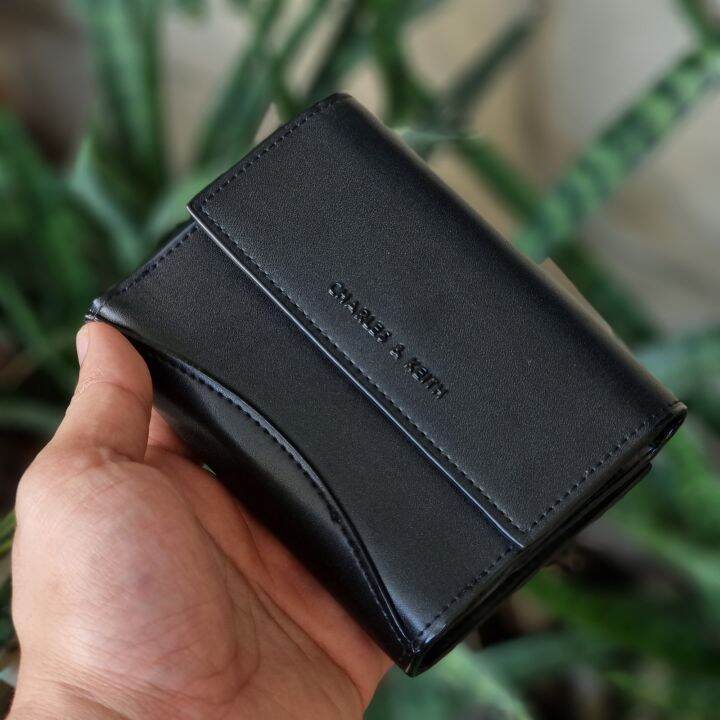 C.H.A.R.L.E.S and K.E.I.T.H Snap Button Mini Short Wallet - Black ...