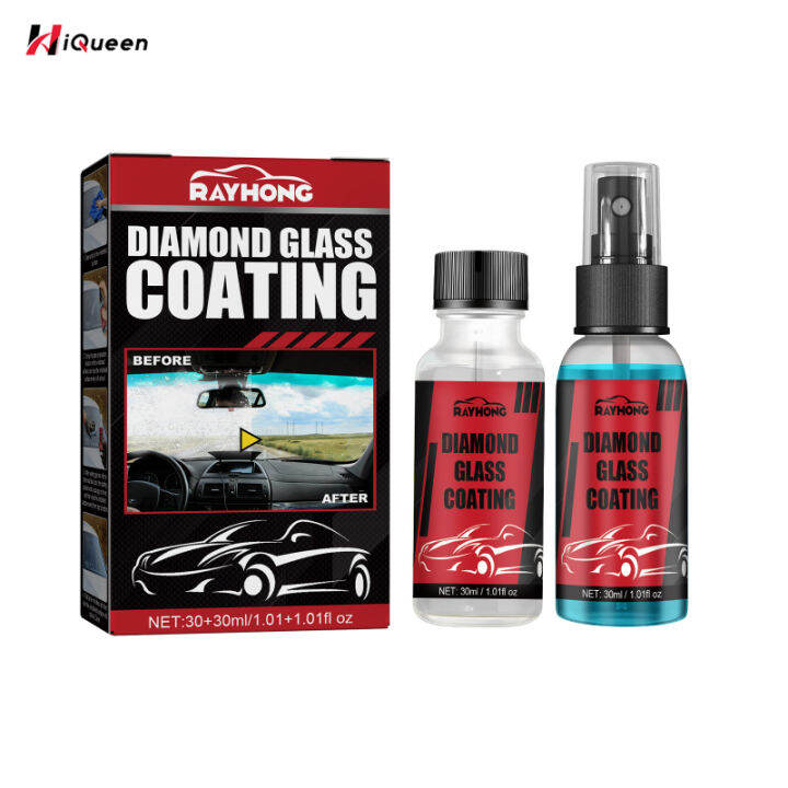 HiQueen น้ำยาเคลือบแก้วเพชรกระจกหน้ารถยนต์น้ำยาทำความสะอาดกระจกหน้ารถ ...