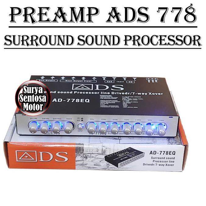 PREAMP PARAMETRIK EQUALIZER SURROUND SOUND AUDIO MOBIL 7 WAY XOVER ...