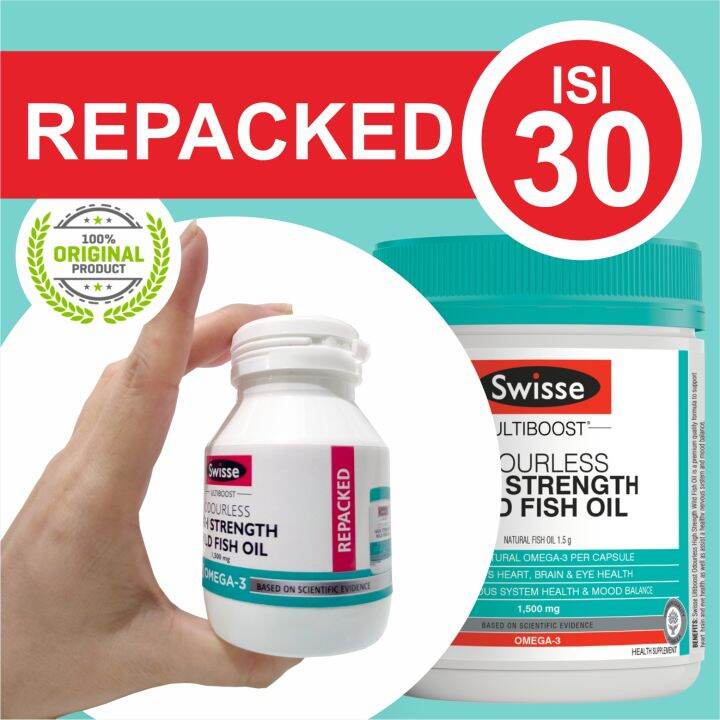 Minyak Ikan Omega 3 Swisse Ultiboost Odourless High Strength Wild Fish ...
