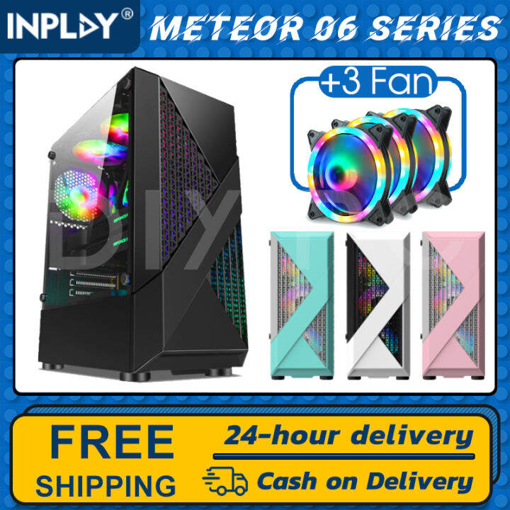 INPLAY PC Case Desktop Case Computer Case with 6 Fan Slot USB3.0 M-ATX ...