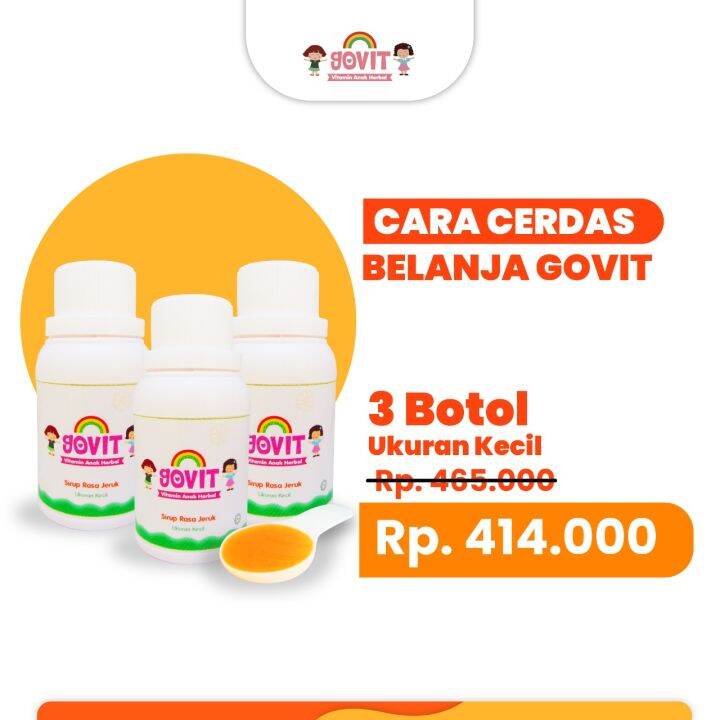 GOVIT BUNDLING BOTOL KECIL-100ml x 3btl-Vitamin Penambah Nafsu Makan ...