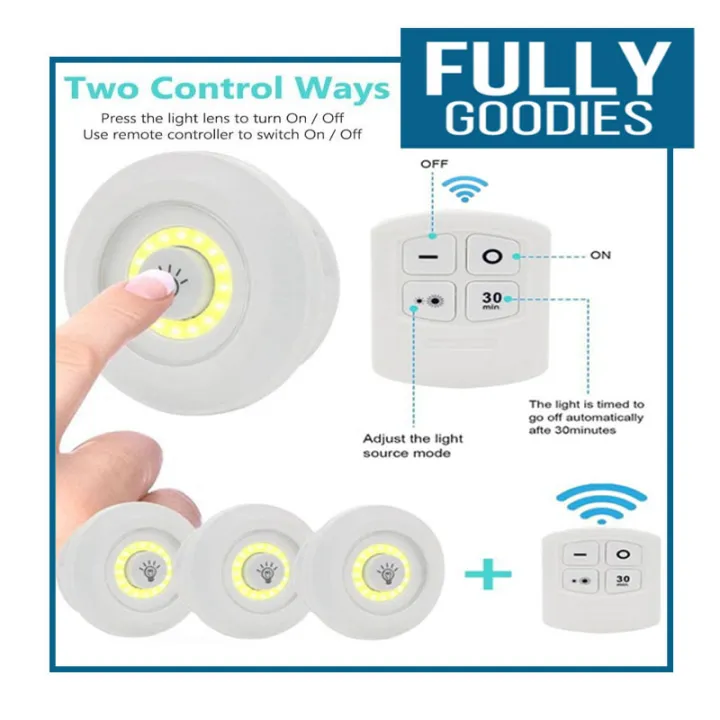 FULLY GOODIES 3 IN 1 Wireless Adjustable LED Brightness Light with ...