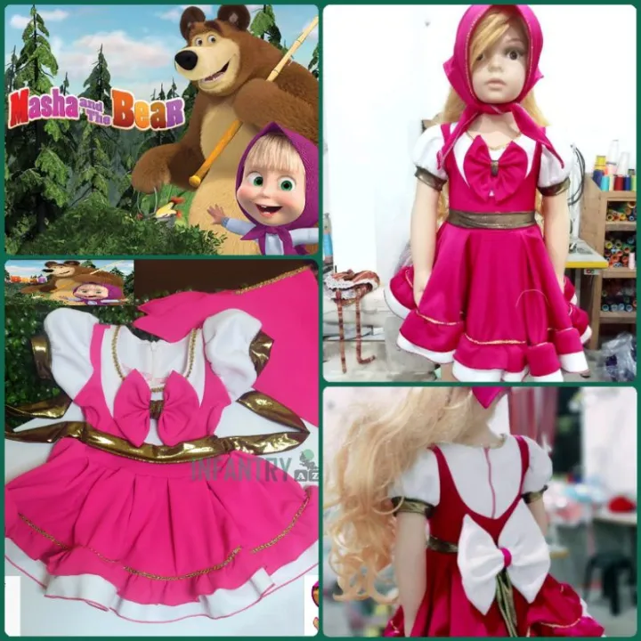 kids MASHA AND THE BEAR - Masha Costume Dress Inspired 4mos-6yo BABY ...
