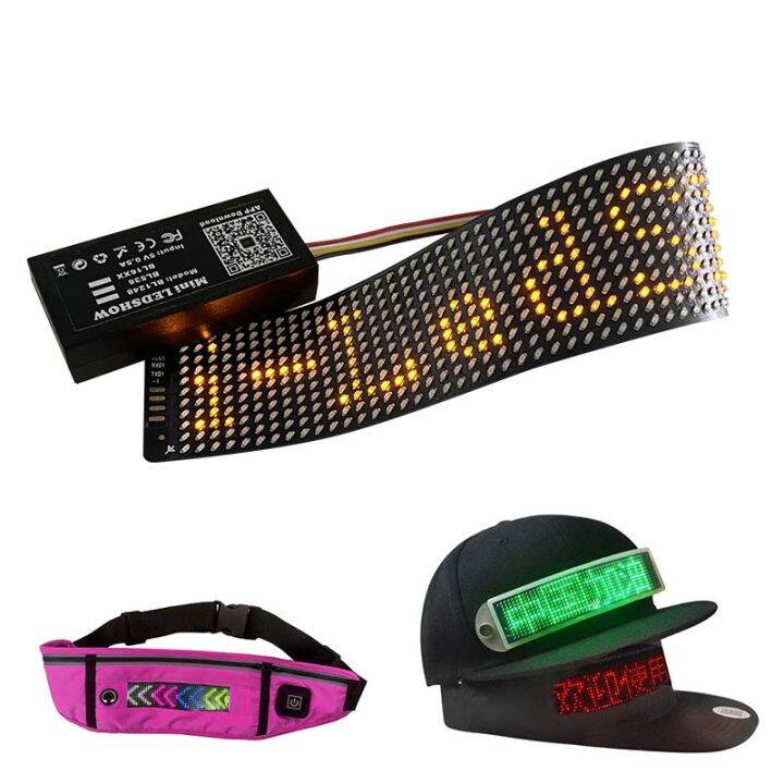 Bluetoot Flexible LED Display Screen T shirts Hats Insert Programmable ...