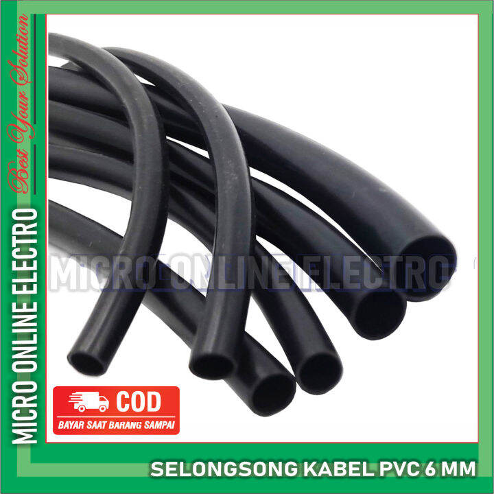 PAKET 3 METER Selongsong Pembungkus Kabel PVC 6mm / Selang Pembungkus Kabel Anti Panas 6 mm ...