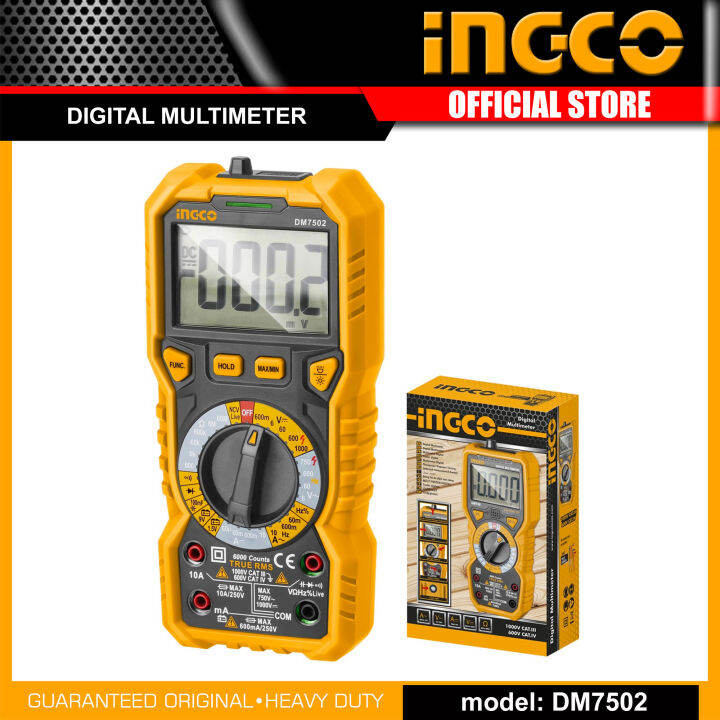 INGCO Digital Multimeter Meter Electrical Tool Tester DM750 | DM7502 ...