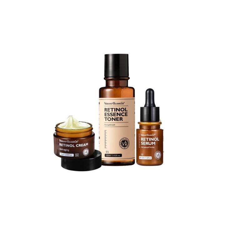 VG Retinol Face Cream, Retinol Facial Serum & Retinol Essence Toner Set ...