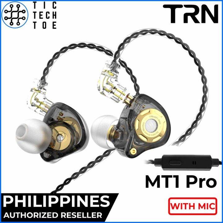 TRN MT1 Pro Professional Hi-Fi Dynamic Dual Driver Earphones with Mic ...