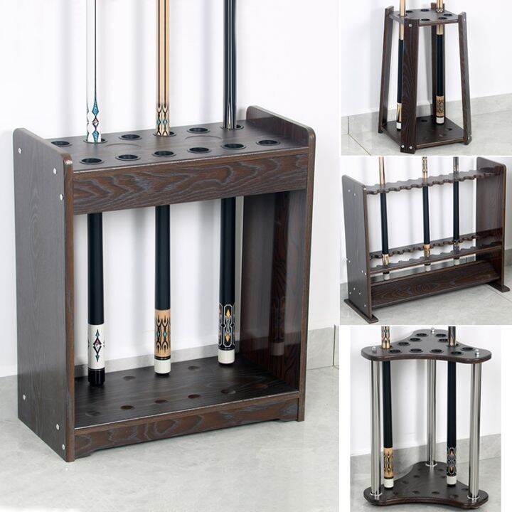 Wooden Billiard Cue Rack Display Stand For Home Indoor Fishing Rod Golf ...