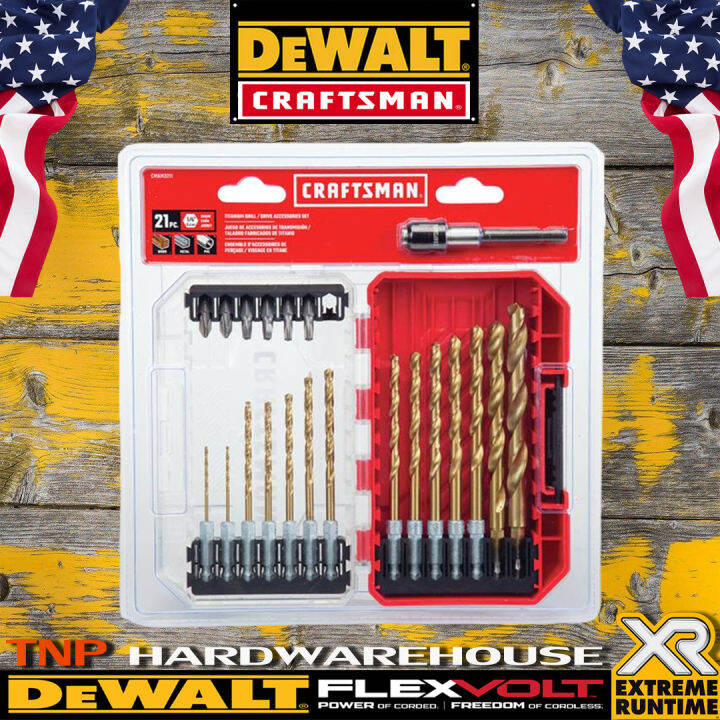 DEWALTxCRAFTMAN ชุดดอกสว่านไทเทเนี่ยม รุ่น CMAM3211 ก้านHEX สำหรับ ...
