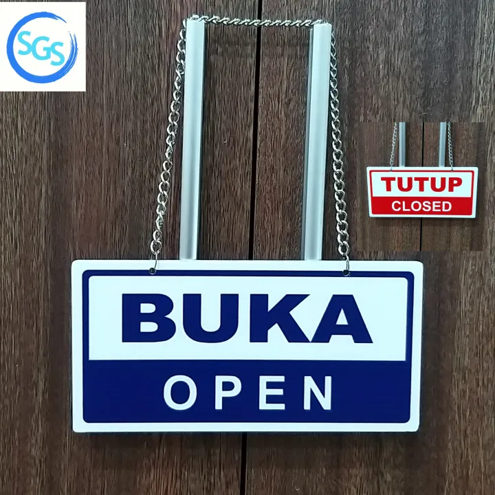 Sign Buka Tutup OPEN CLOSED Signboard Akrilik UV Print | Lazada Indonesia