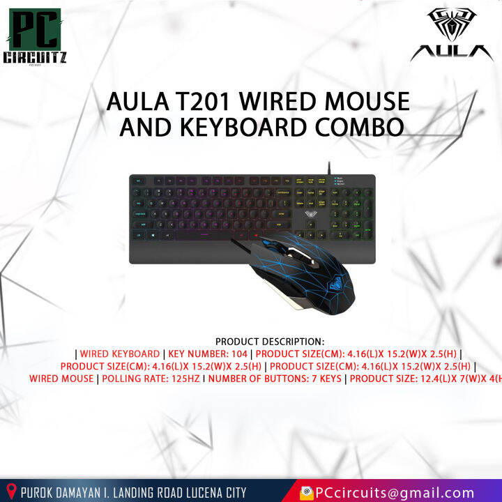 AULA T201 WIRED MOUSE AND KEYBOARD COMBO | Lazada PH
