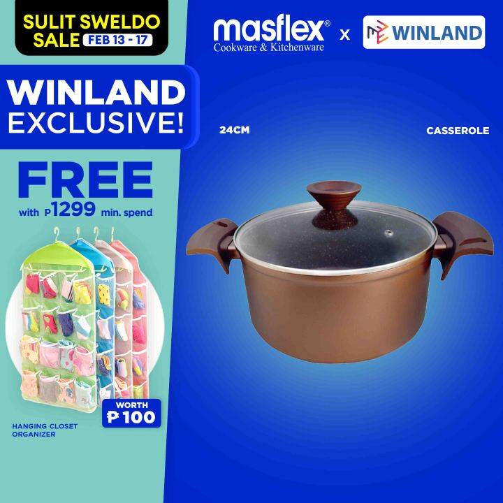 MASFLEX by Winland 24cm Forged Elegance Non Stick Induction Casserole w ...