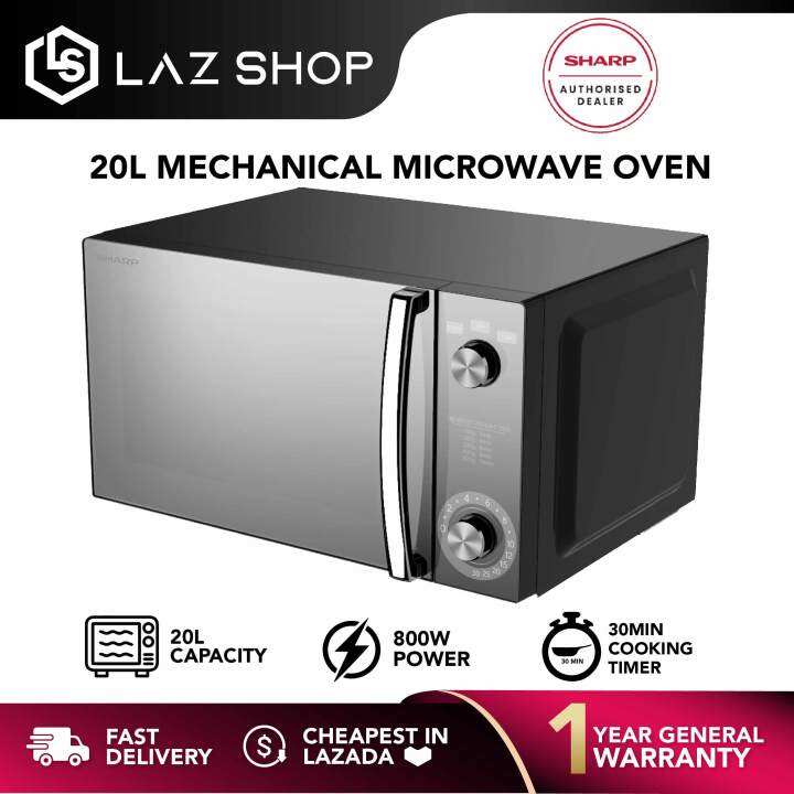 Sharp 20L Mechanical Dial Flatbed Microwave Oven R2121FGK | 2-Way ...