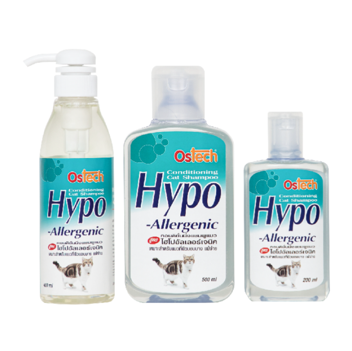 Ostech ออสเทค แชมพู สำหรับแมว สูตรไฮโปอัลลาเจนิค(เหมาะสำหรับแมวที่ผิว ...