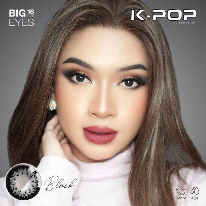 softlens minus warna hitam black diameter besar 16 mm water 42% k-pop ...