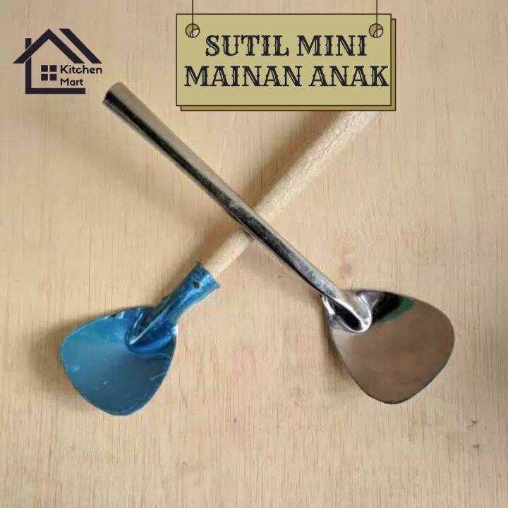 Sodet/Spatula/Sutil Bolong Stainless Gagang Kayu Ukuran Kecil | Lazada ...