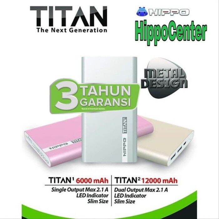 HIPPO POWER BANK 12000mAh TITAN2 SIMPLE PACK / GARANSI 1TAHUN | Lazada ...