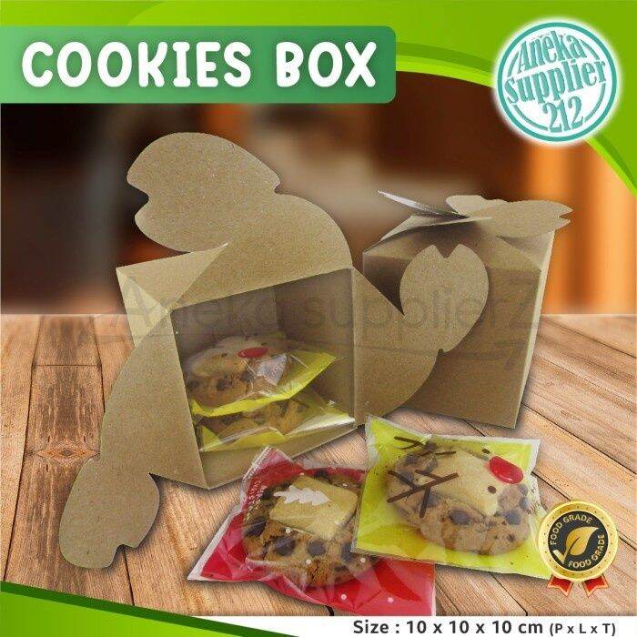 Box Cookies-Kotak Cookies-Dus Kue Cookies KRAFT COKLAT -10x10x10 cm (50 ...