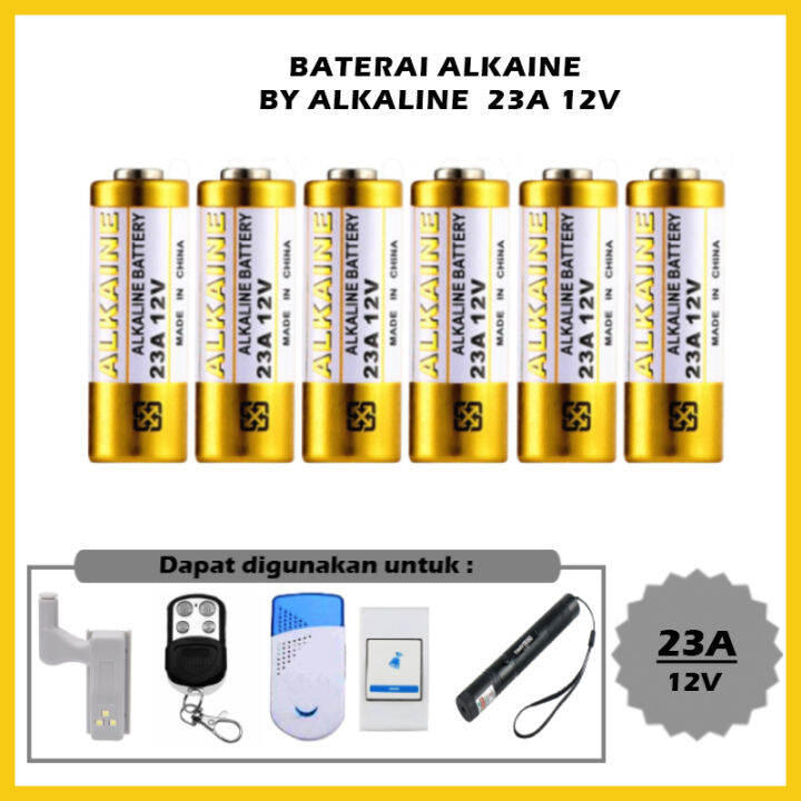 Baterai Alkaline 23A 12V / Batu Batre 12 Volt Battery Mini A23 Batrei Batrai Kering Untuk Bell ...