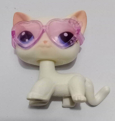 ฟิคเกอร์ LPS แมว Short Hair สีเทาอ่อน ตาสีฟ้า จมูกชมพู (#64) ขนาด 2 ...