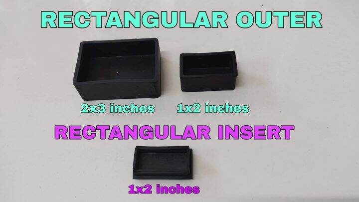 RECTANGULAR HEAVY DUTY RUBBER FOOTINGS - OUTER & INSERT (Sold per piece ...