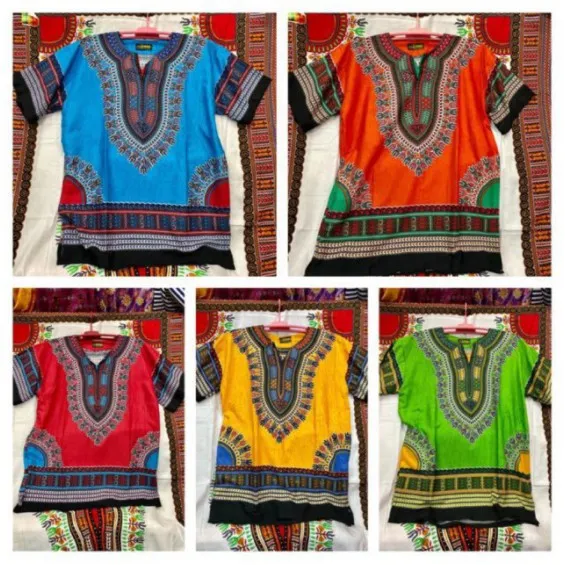 Avenio Indian Colored Dashiki Shirt/Batik/Bohemian/Boho/Ethnic/African ...