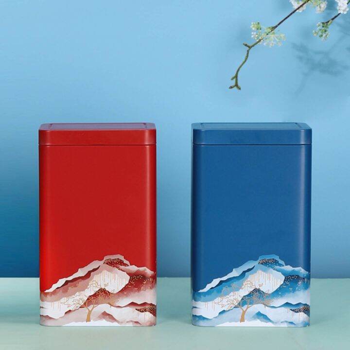 Metal Tinplate Box Japanese Tea Container Jar Green Tea Storage Box ...