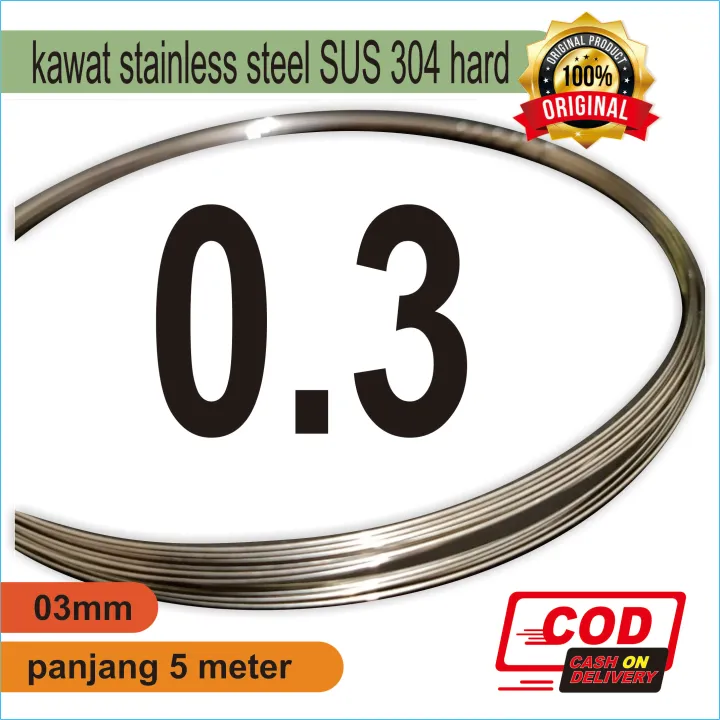 Kawat Stainless Steel 304 0.3mm Hard 5m | Lazada Indonesia
