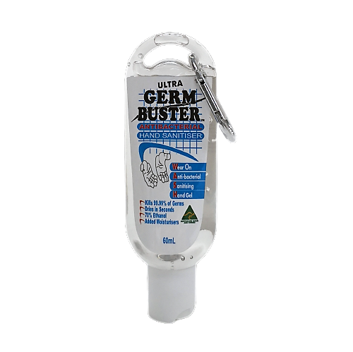 Germ Buster Hospital Grade Antibacterial Hand Sanitiser (Clip On) 60ml ...