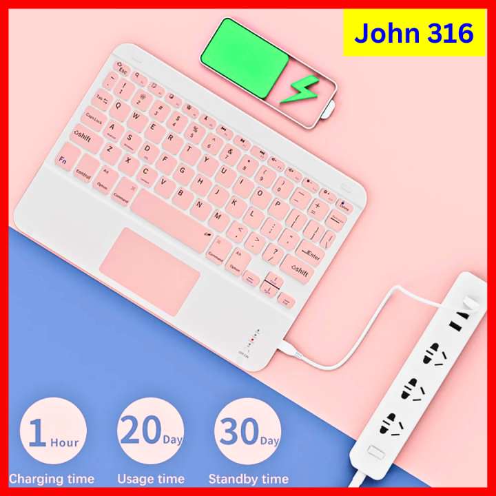 John 316 | 5 Million Clicks Rechargeable Wireless Keyboard Mouse Set ...