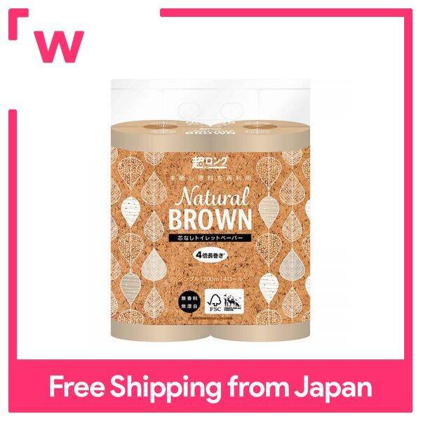 [MARUTOMI] Ultra Long Bathroom Tissue, Lasts 4 Times Longer x 4 Rolls | 1-ply, Coreless ...