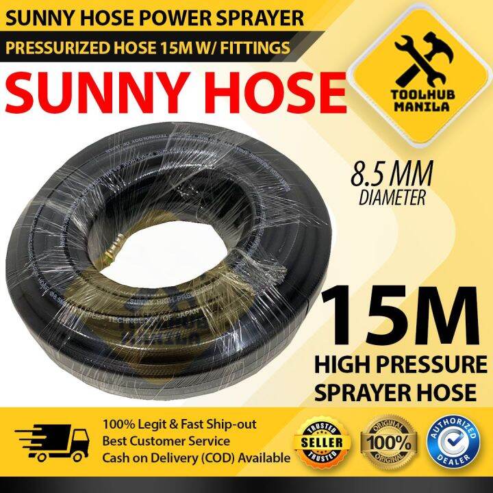 Sunny BLACK Power Sprayer Hose 15 Meters Hose for High Pressure Washer ...