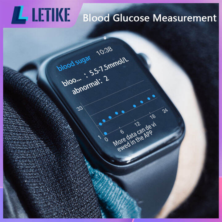Painless non-invasive blood glucose measurement monitor SmartWatch ...