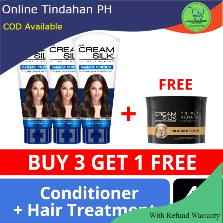 Buy 3 Cream Silk Ultimate Reborn Damage Control Tri-Oleo Conditioner ...