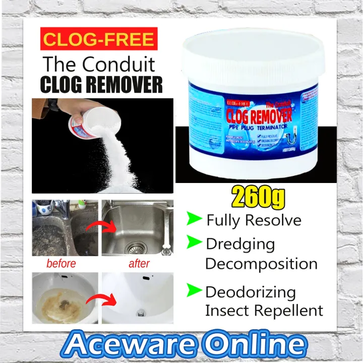 260g Clog Free The Conduit Clog Remover Pipe Plug Terminator Toilet ...