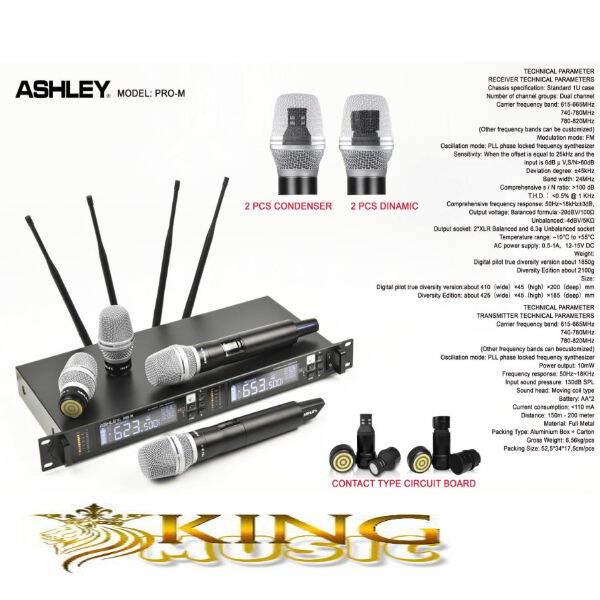mic wireless ashley Pro m pro-m handheld multi channel original ...